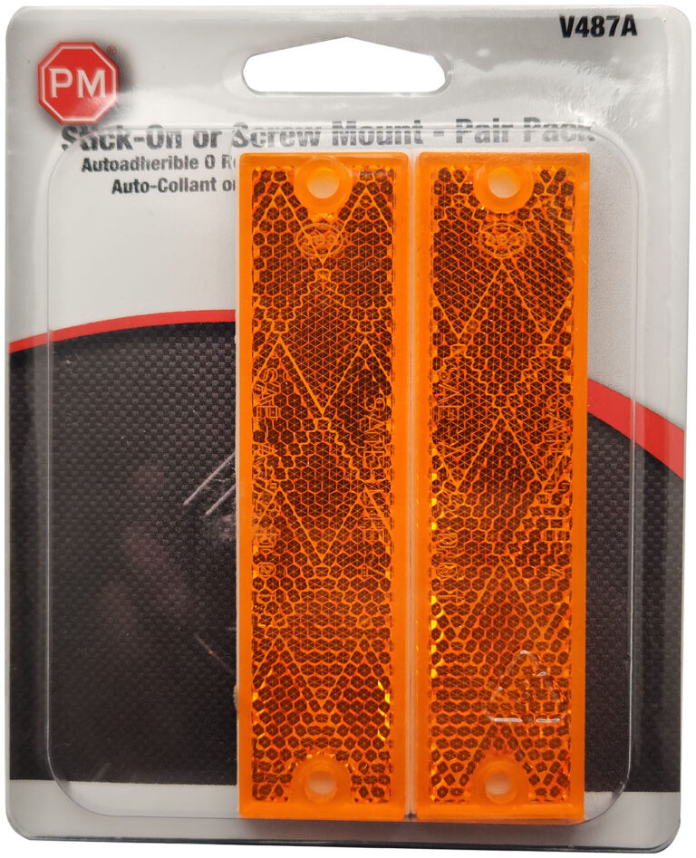 Compact Rectangular Reflector; amber; Viz Pack - Peterson Manufacturing