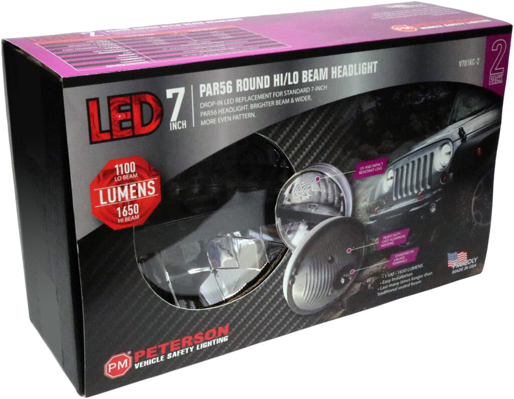 7 inch Round PAR 56 Headlight; 2 headlight kit; Viz Pack - Peterson ...