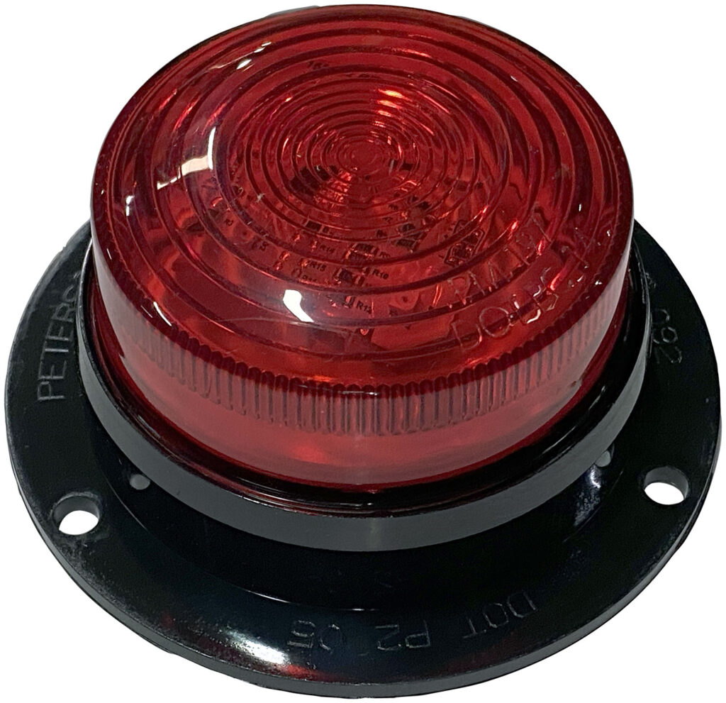 PC-Rated 2 1/2 inch Clearance & Side Marker Light; red surface mount ...